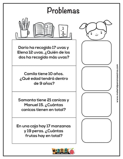 Hojas De Trabajo De Resolución De Problemas De Segundo Grado Tabla De