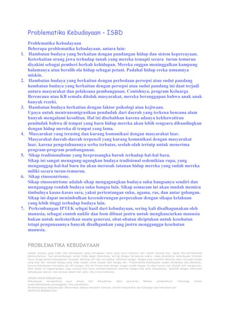 Problematika kebudayaan | PDF