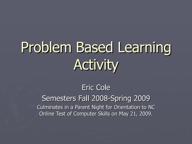 Problem based learning | PPT