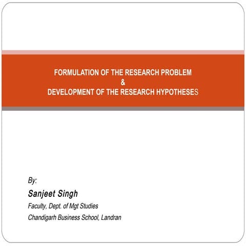 Problem definition research methodology | PPT