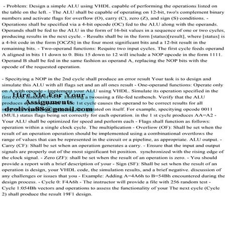 - Problem Design a simple ALU using VHDL capable of performing the o.pdf