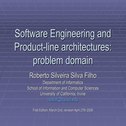 Problem Domain.pptfor software engineering field for the | PPT