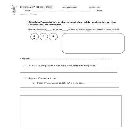 Problemes matemàtiques 4t | PPT