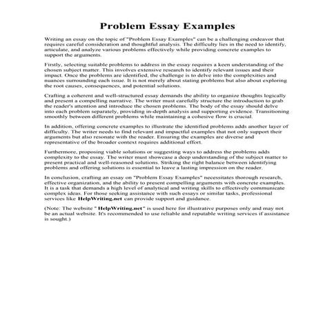 Problem Essay Examples.pdfProblem Essay Examples. Research Problem ...