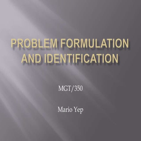 Problem Formulation | PPTX