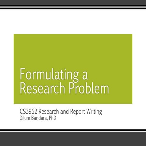 Problem Formulation | PPTX
