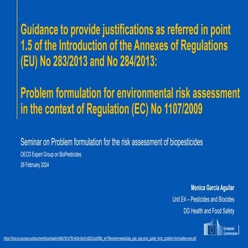 Problem formulation for environmental risk assessment in the context of ...