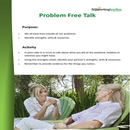 Problem Free Talk Activity, Pathway2work: Supporting Families In ...