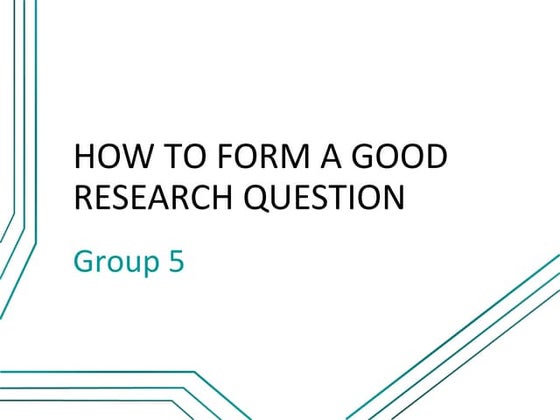 Research question presentation | PPTX | Education