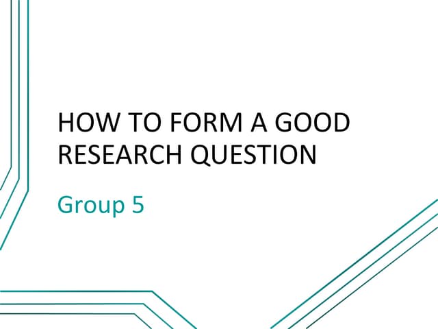 Developing good research questions | PPTX