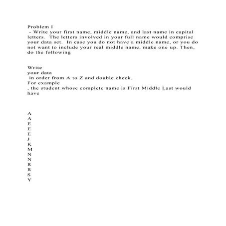 Problem I - Write your first name, middle name, and last name in c.docx