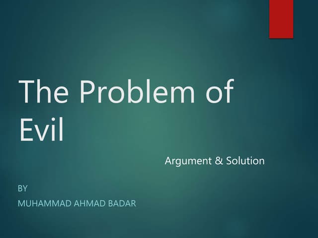 Lesson 5 the problem of evil | PPTX