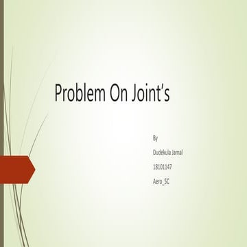 Problem on Joint’s | PPT