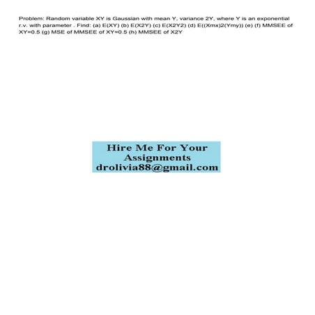 Problem Random Variable Xy Is Gaussian With Mean Y Variancpdf 