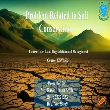 Problem Related to Soil conservation.pptx | Agriculture | Industries