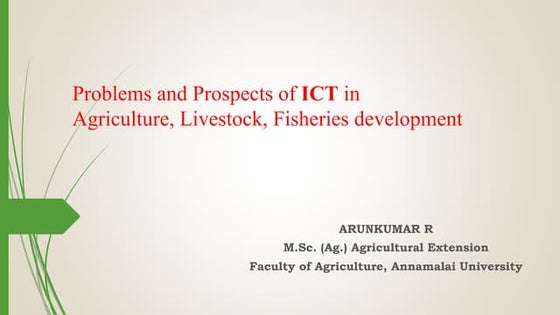 ICT in agriculture | PDF | Agriculture | Industries