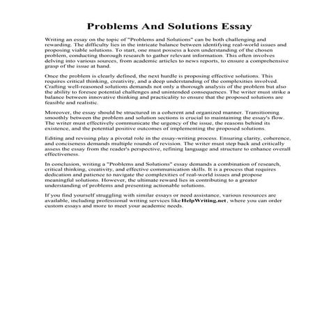 Problems And Solutions Essay | PDF | Aviation Industry | Industries