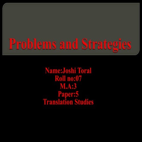 Problems and strategies (2) | PPT