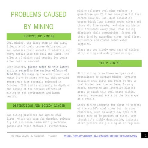 Problems Caused by Mining | DOCX