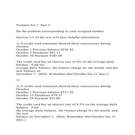 Problem Set 1 Part 3Do the problem corresponding to your .docx