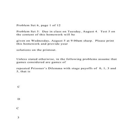 Problem Set 6, page 1 of 12 Problem Set 5 Due in class o.docx