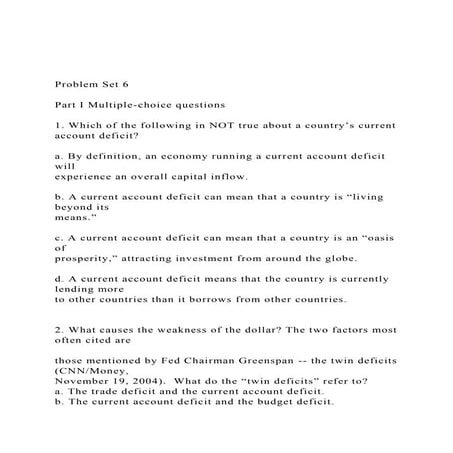 Problem Set 6 Part I Multiple-choice questions 1. Wh.docx