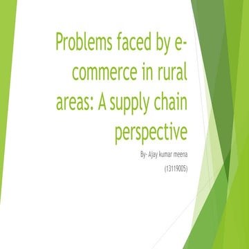 Problems faced by e commerce in rural areas | PPTX