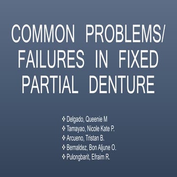 Failures in Fixed Partial Denture | PPTX