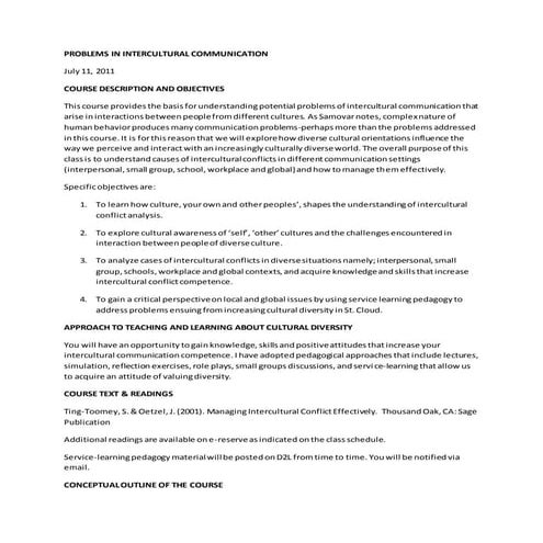 Problems in intercultural communication | DOCX