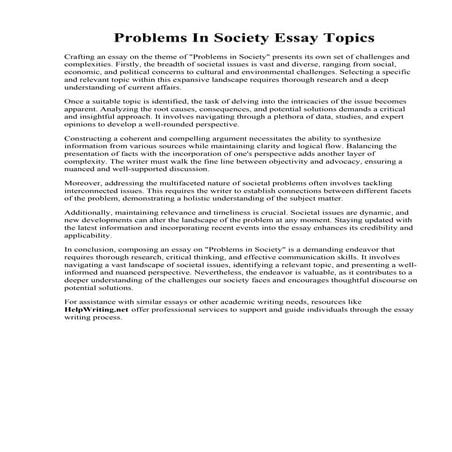 Problems In Society Essay Topics.pdf