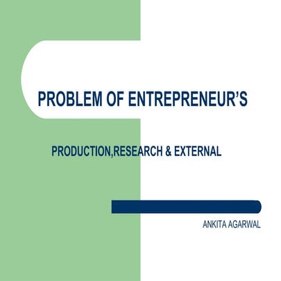 Problems of Entrepreneurs | PPT | Business | Business and Finance