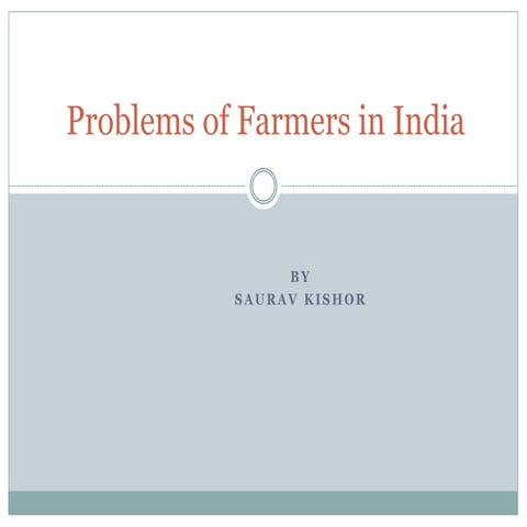 Problems of farmers in India | PPTX | Agriculture | Industries