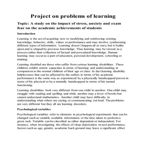 Problems of learning | PDF