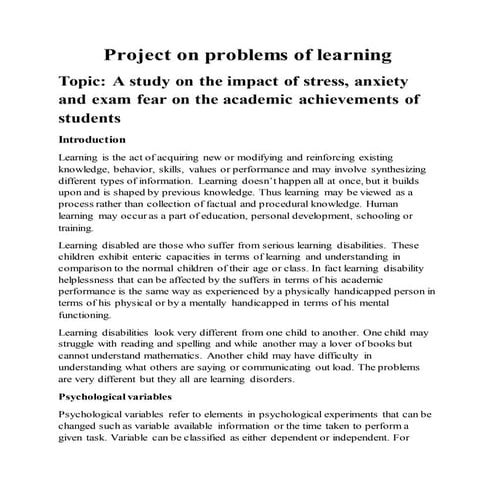 Problems of learning | DOCX