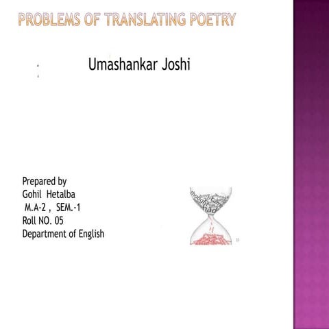 Problems of translating poetry | PPTX