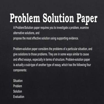 Problem solution paper..Problem solution paper.. | PPT