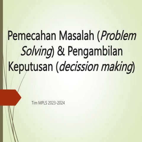 Problem Solving pada Tingkat Sekolah SMP | PPT