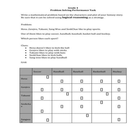 Problem solving 5x5 grid | PDF