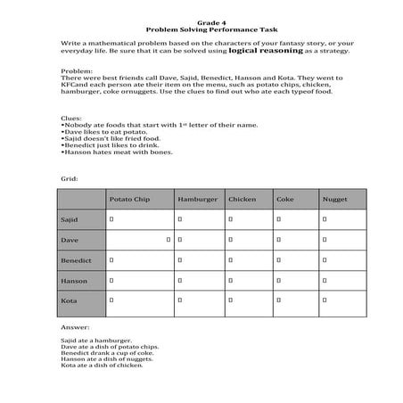 Problem solving 5x5 grid | PDF