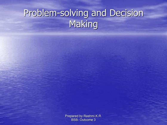 Decision Making And Problem Solving Ppt