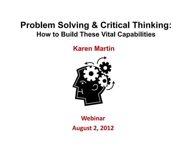Critical thinking skills ppt | PPTX