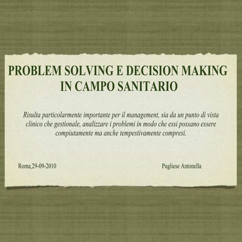 Problem solving & decision making | PPT