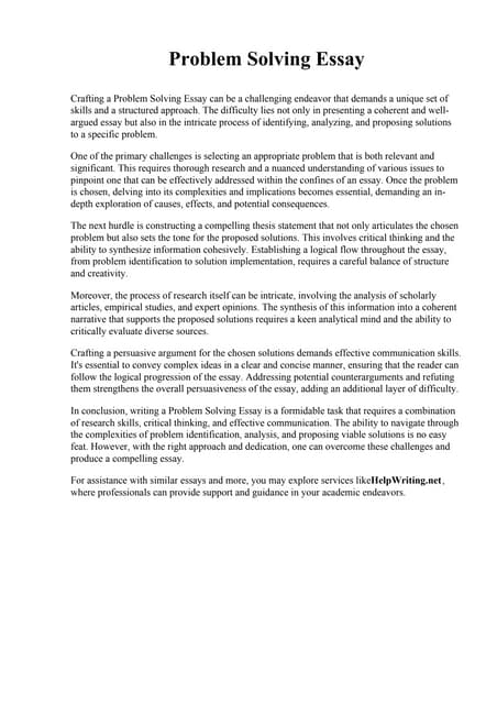 Problem Solving Essays.pdf