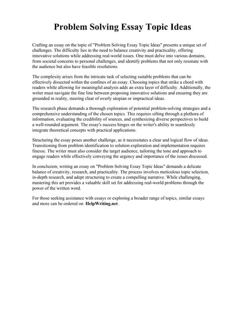 Easy Problem Solution Essay Topics.pdf
