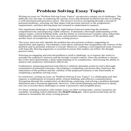 Problem Solving Essay Topics.pdf