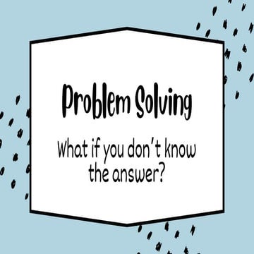 Problem Solving in Visual Arts Activity High School | PDF