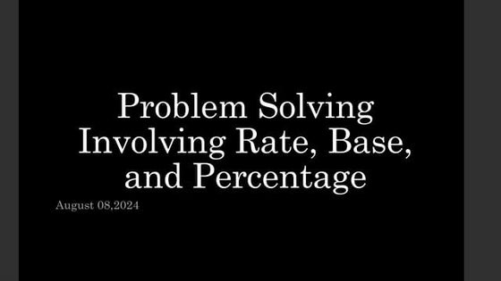 How to Use Percentage - Rate - Base (PRB) and Translation in Solving ...