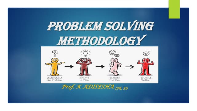 Problem Solving Methodology Pdf Computer Software And Applications Computing