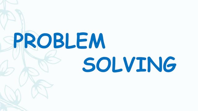 Problem solving method | PPT