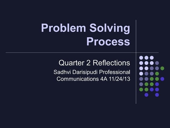 Problem solving approach reflection for Design Thinking Action Lab | PPT
